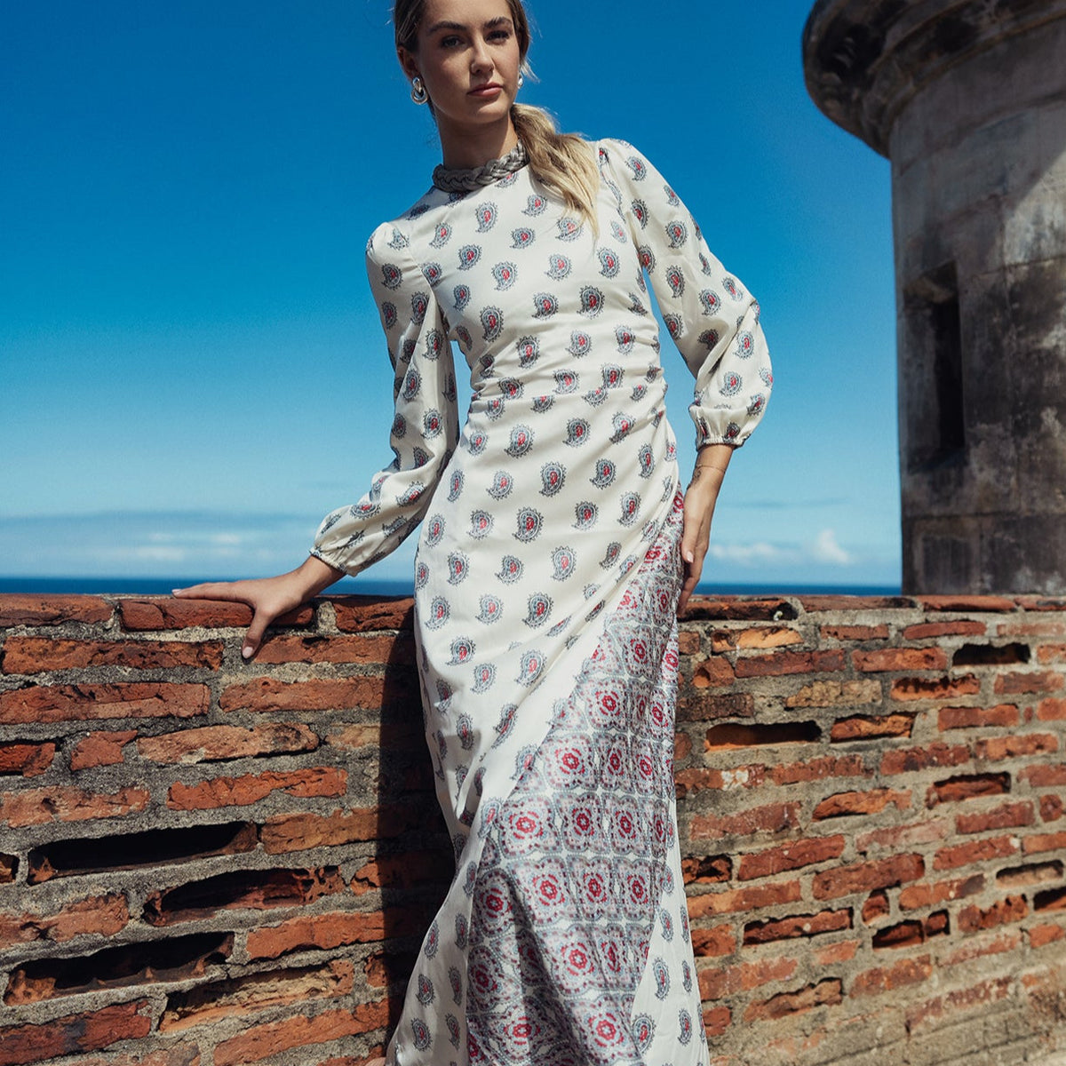 Bliss Paisley Drape Dress – Sheek